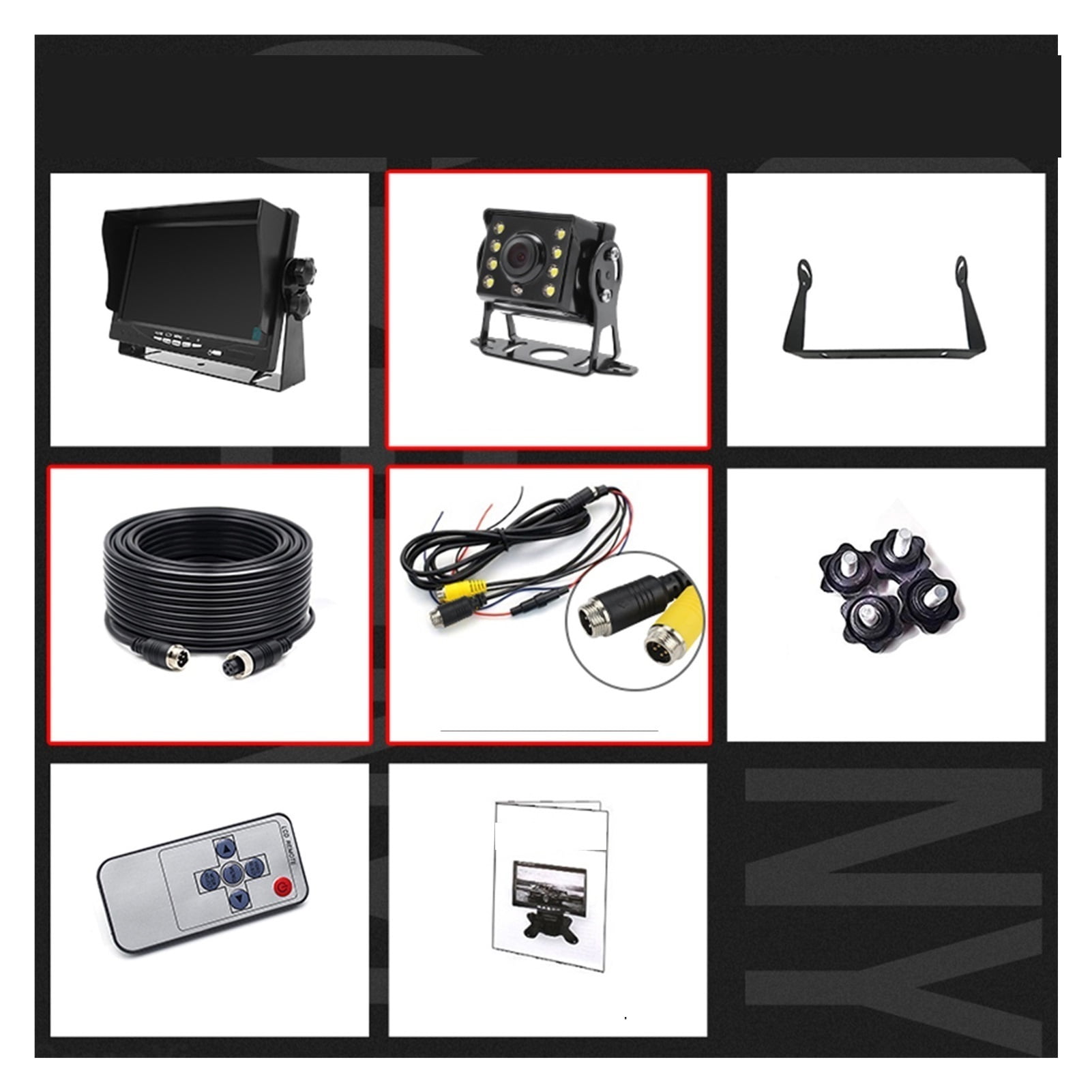 7 Inch IPS Screen HD AHD Sunshade Car Surveillance Monitor With 2 ...