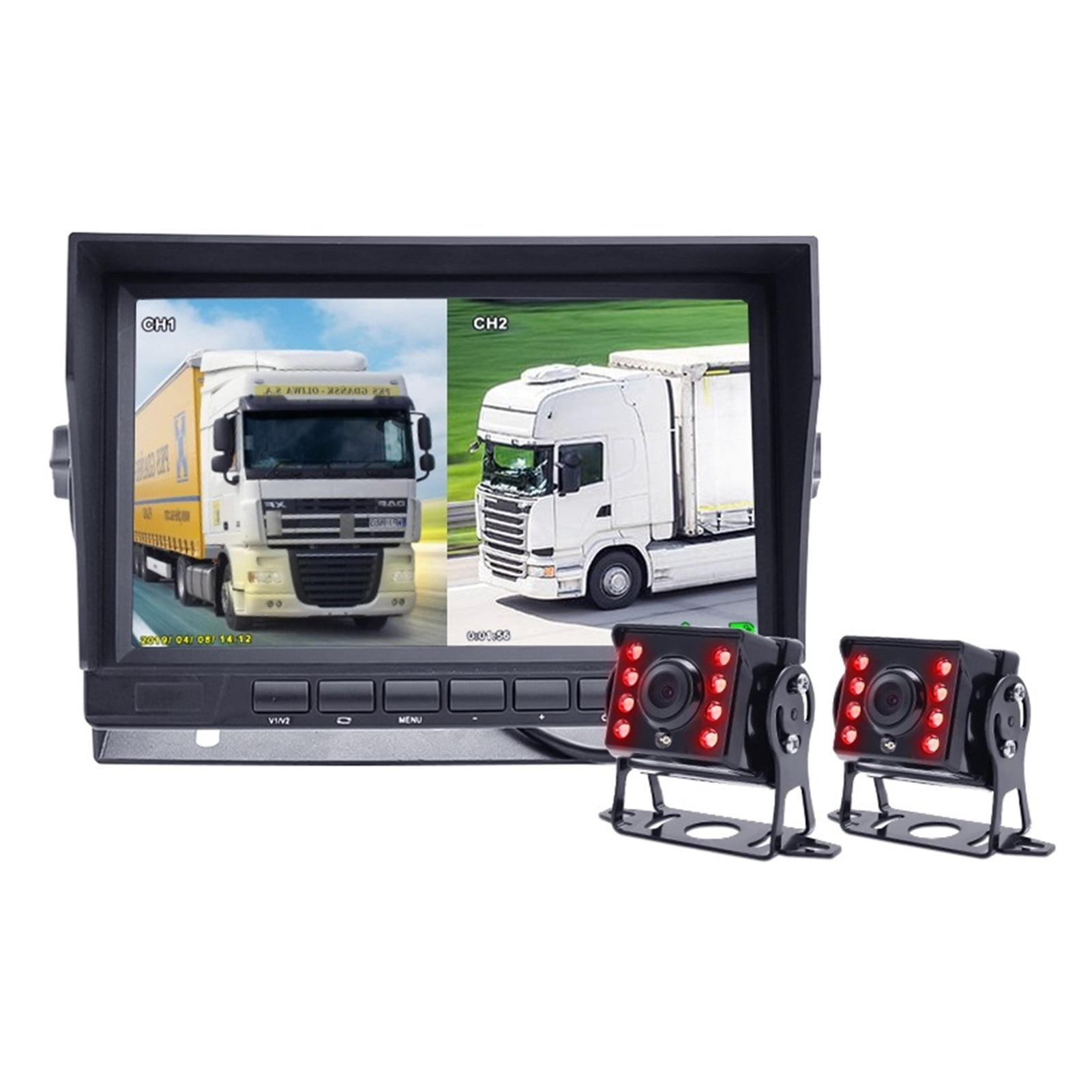 7 Inch IPS Screen Truck Bus Vehicle DVR Recorder Monitor With 2 ...