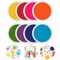 7 Inch Ink Pad for Kids, Washable Large Stamp Pad Set with 8 Vibrant ...