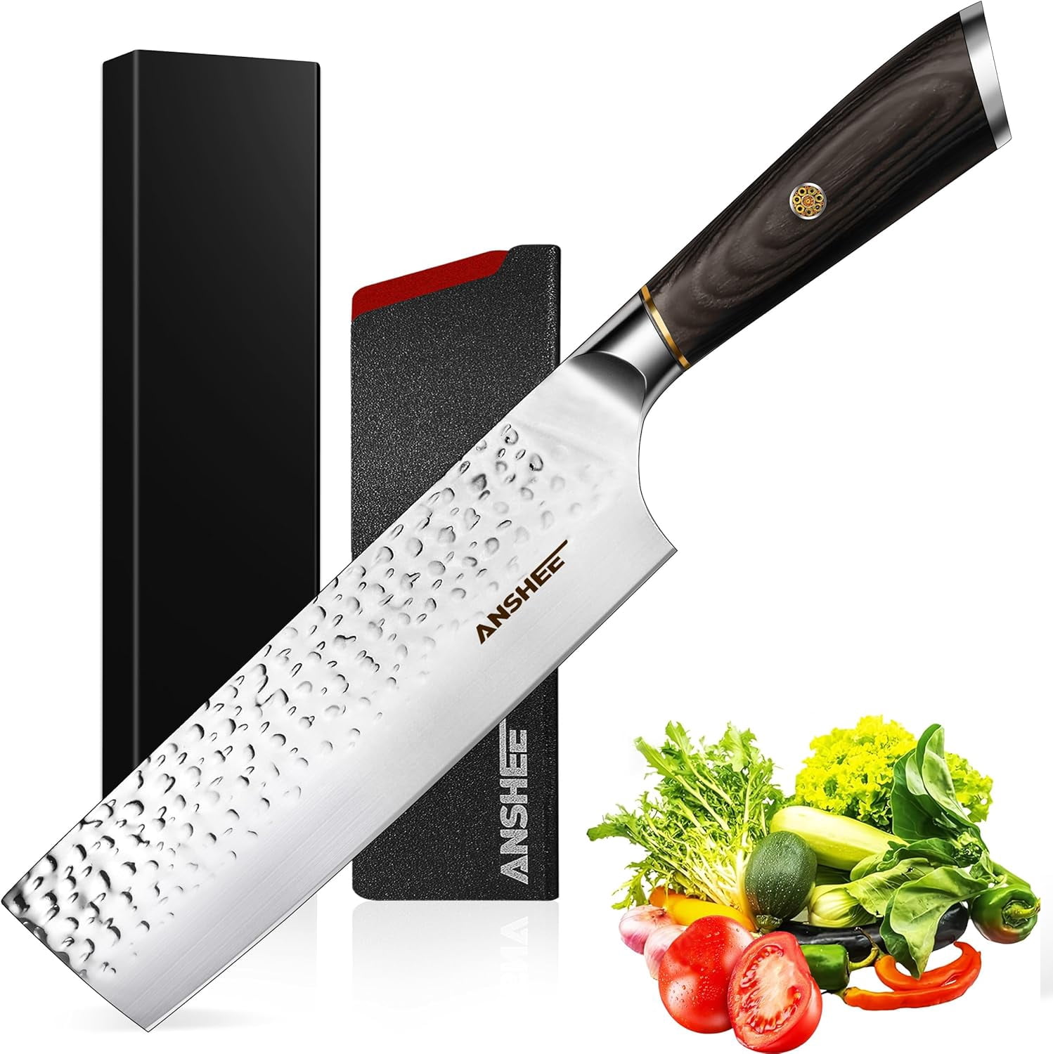 7 Inch Japanese Nakiri Cleaver Knife & Vetable Cleaver - High Carbon ...