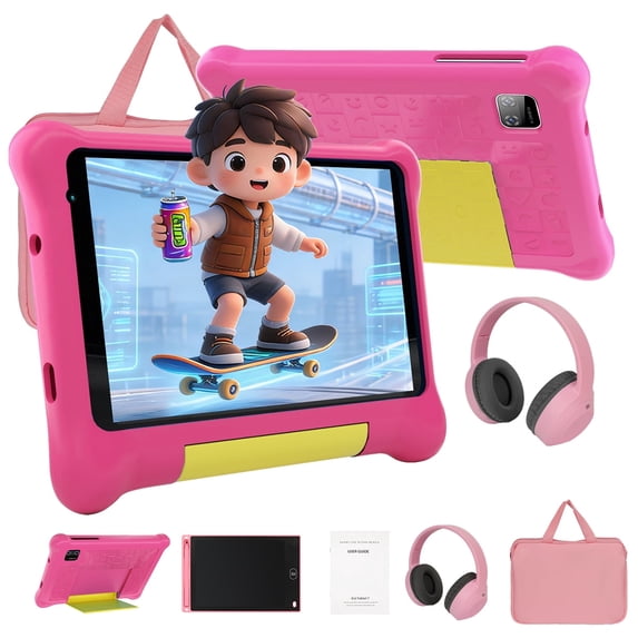 7 Inch Kids Tablet Bundle, Android 13 Educational Tablet with Case ...