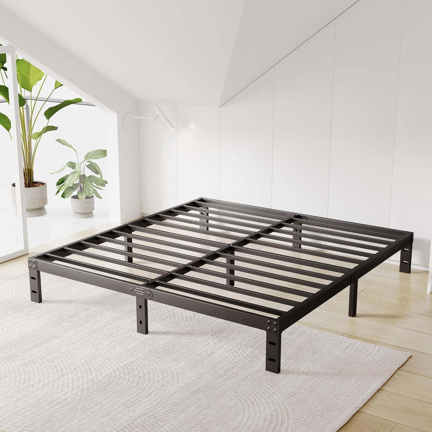 7 Inch King Bed Frame No Box Spring Need, Low Profile Metal Platform ...