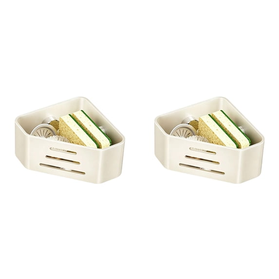 7 Inch Kitchen Sponge Holder Adhesive Soap Brush Rack Carbon Steel ...