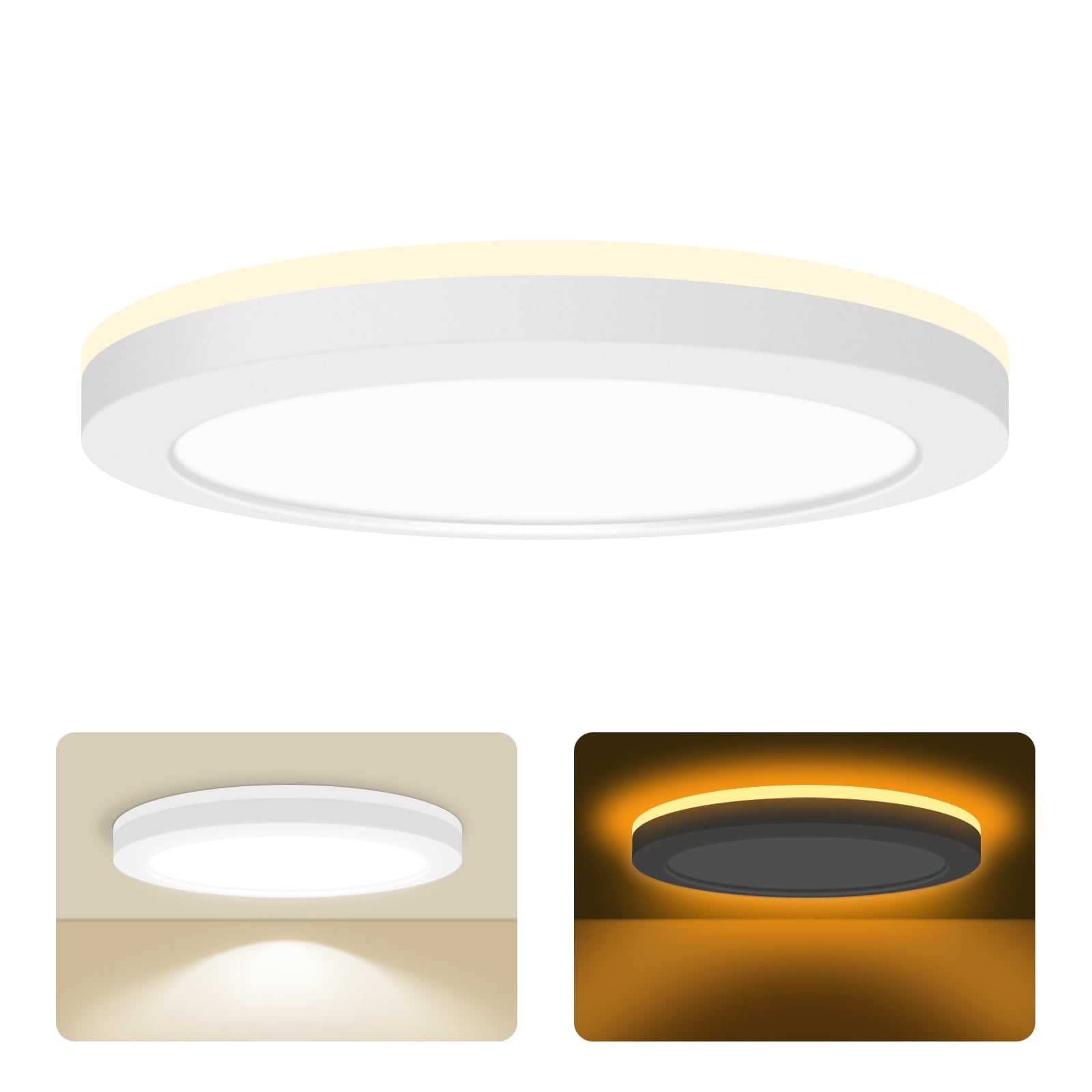 MW Lighting 7 Inch Dimmable LED Ceiling Light with Night Light, 12W ...