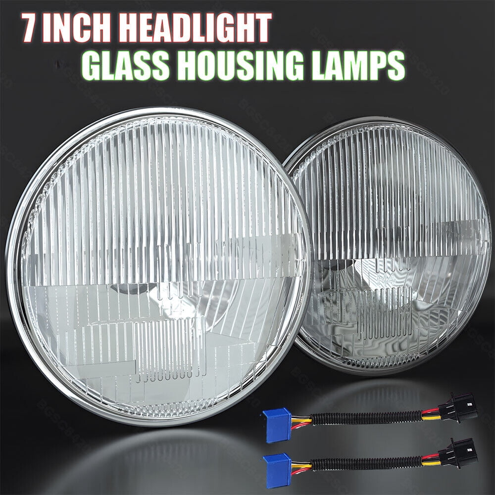 7 Inch LED GLASS Headlight Round, ORIGINAL CLASSIC LOOK conversion ...