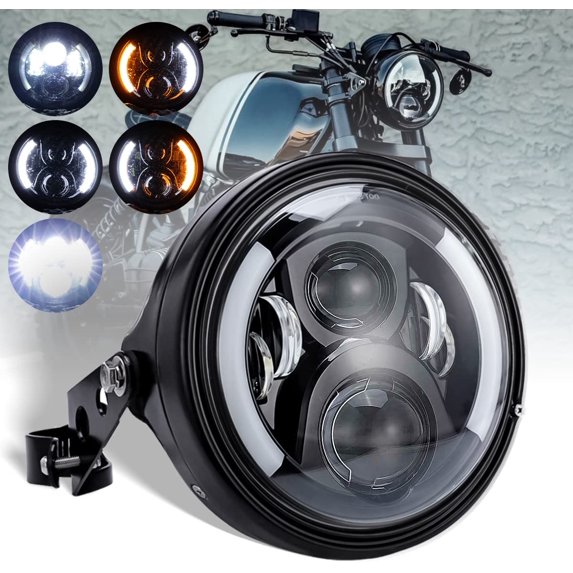 7 Inch LED Motorcycle Headlight Round with Housing Bucket Turn Signal ...