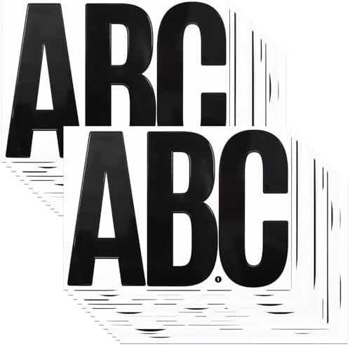 7 Inch Large Number Letter Decals, 28 Sheets Self-Adhesive Vinyl ...