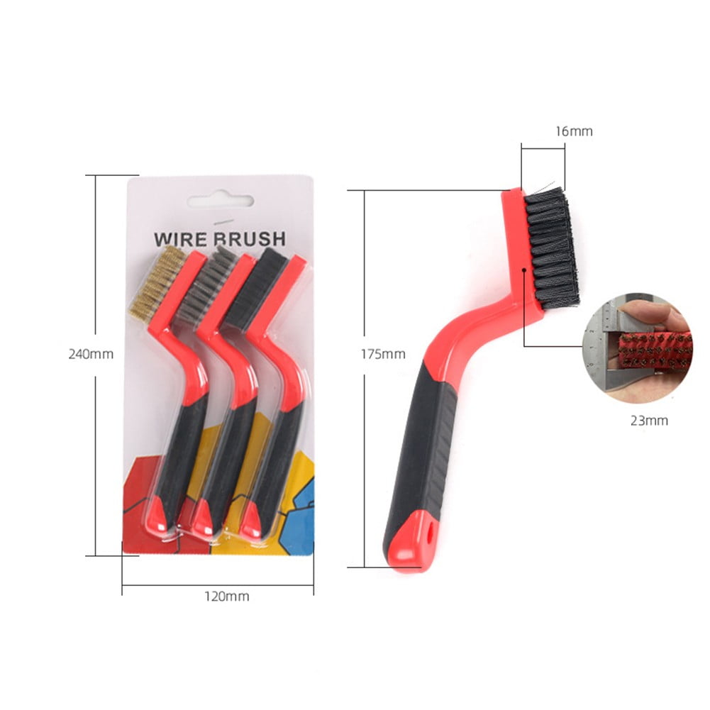 7-Inch Large Wire Brush Nylon Stainless Steel Copper Wire Brush Set ...