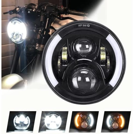 7 Inch Led Motorcycle Headlight with DRL Turn Signal Lights for ...