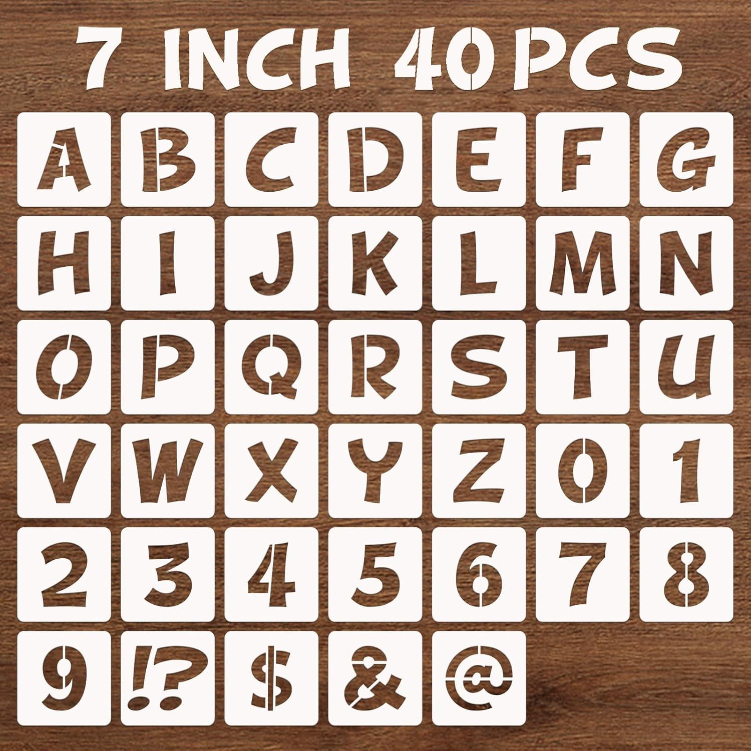 7 Inch Letter and Number Stencils, 40 count Alphabet Stencils for ...