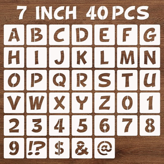 7 Inch Letter and Number Stencils, 40 count Alphabet Stencils for ...