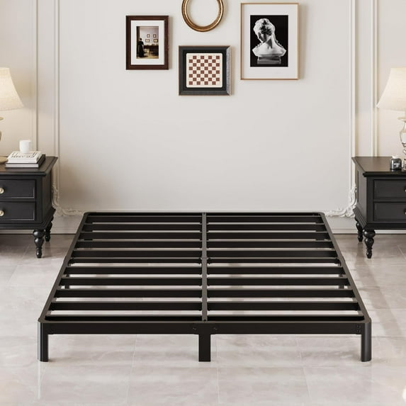 7 Inch Low Queen Bed Frame with Rounded Corner Legs, 2000 LBS Heavy ...