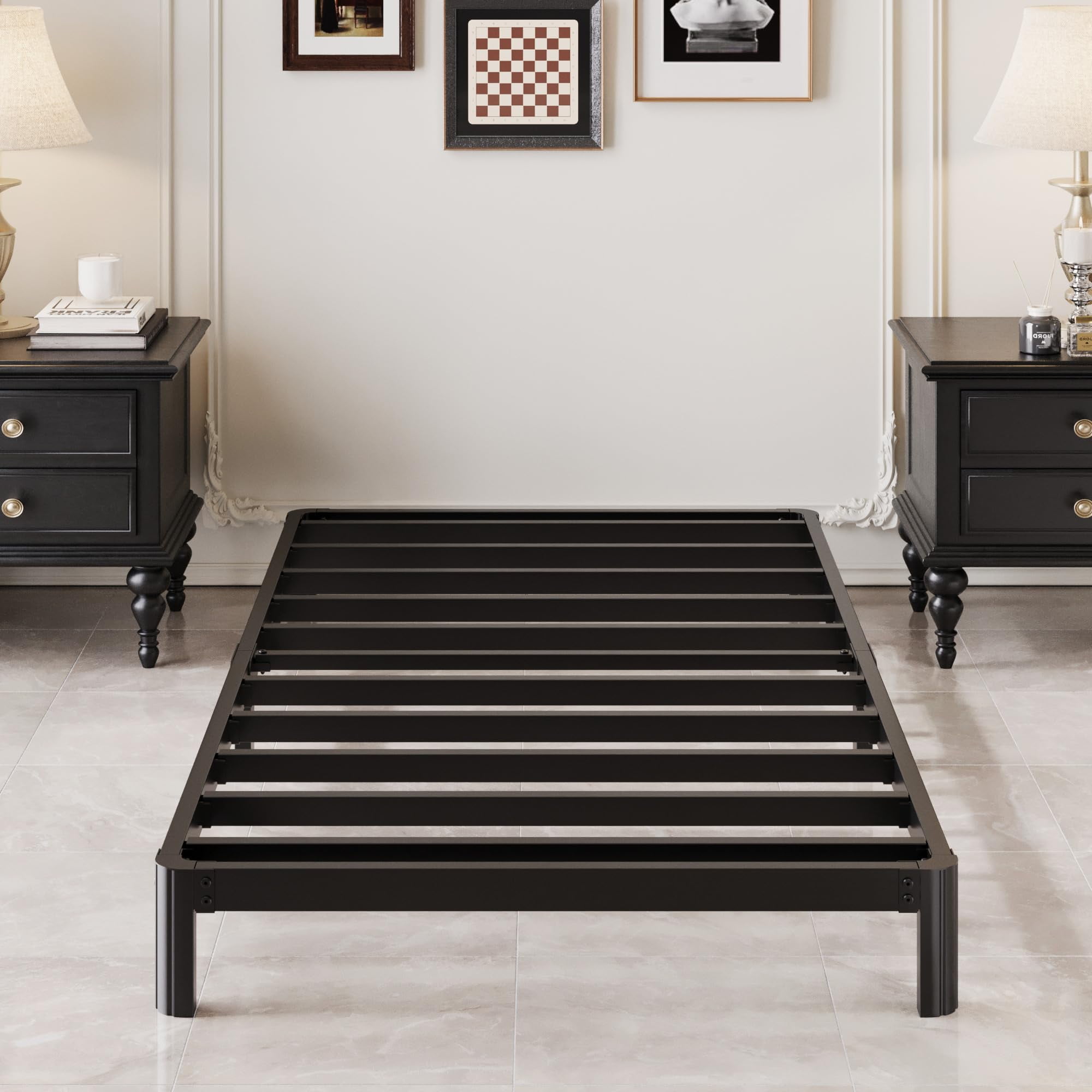 7 Inch Low Twin Bed Frames with Rounded Corner Legs, 1000 LBS Heavy ...