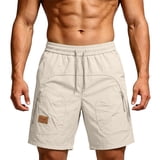 7 Inch Men Swim Trunks Gym Shorts with Zipper Pocket Quick Dry ...