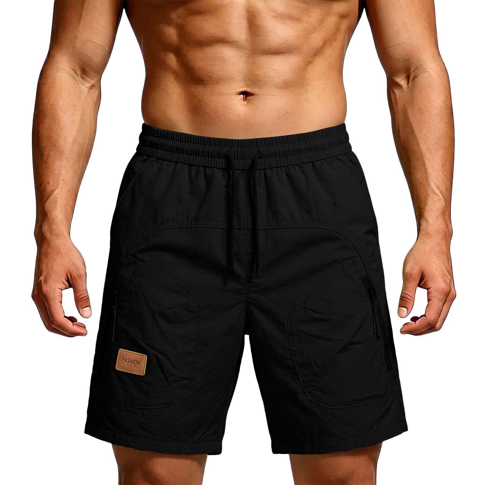 7 Inch Men Swim Trunks Gym Shorts with Zipper Pocket Quick Dry ...