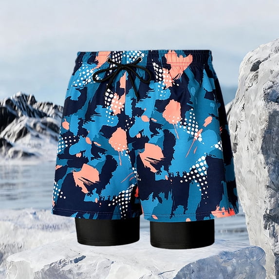 7 Inch Mens Swim Trunks: 2 in 1 with Compression Liner Pockets ...
