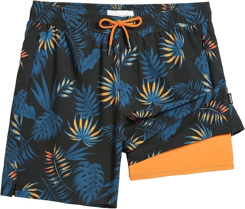 7 Inch Mens Swim Trunks with Compression Liner Board Shorts with ...