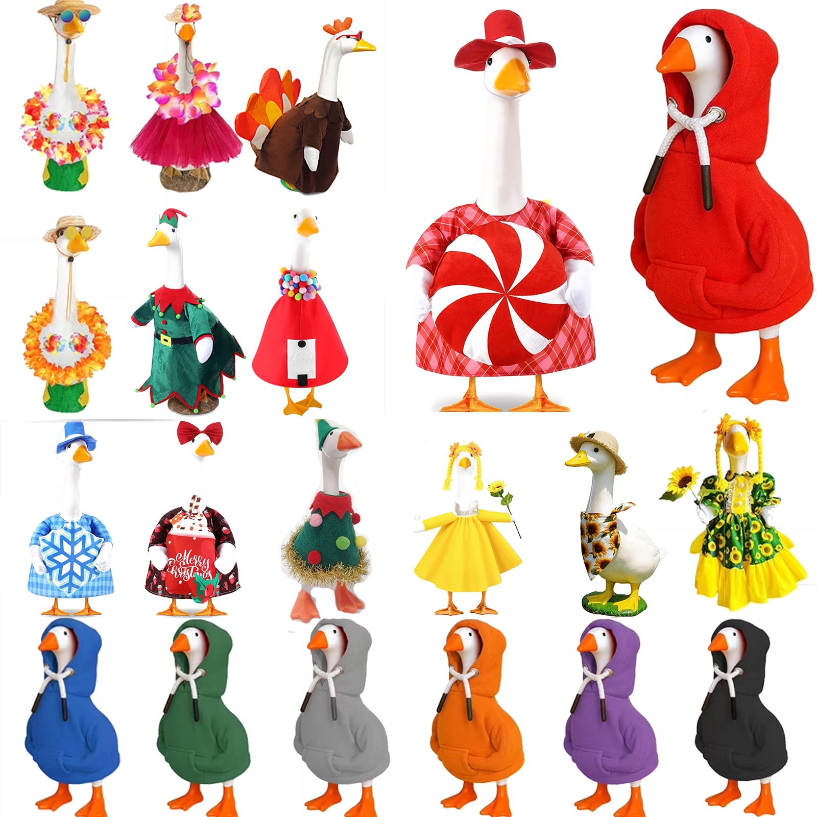 7 Inch Mini Desktop Goose Princess Outfit Set with Rhinestone Crown ...