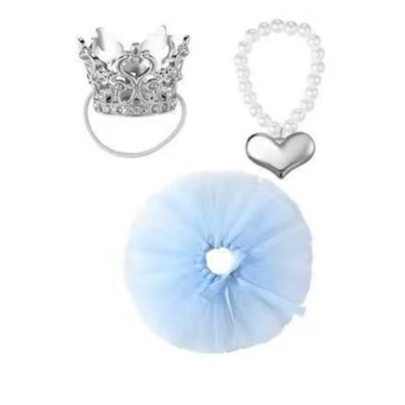 7 Inch Mini Desktop Gooses Costume with Rhinestone Crowns Necklace ...