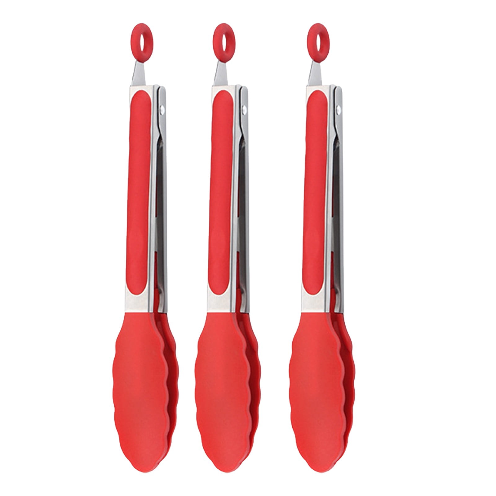 7-Inch Mini Silicone Tongs Small Serving Tongs for Appetizers, Set of 3 ...