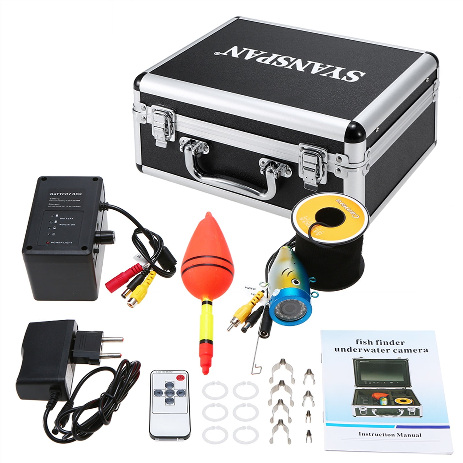 7" Inch Monitor 1000TVL Waterproof Underwater Fishing Camera Kit 24PCS ...