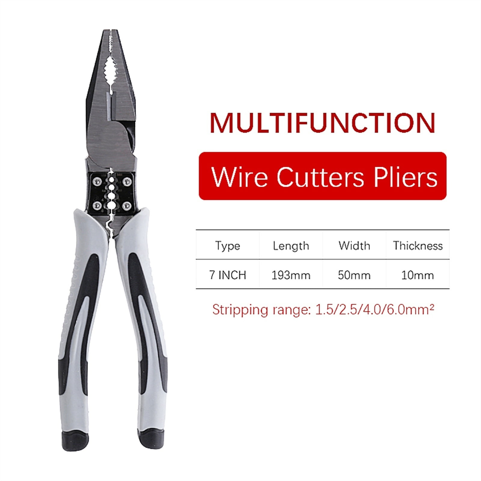 7 Inch Multifunction Pliers Set Combination Pliers Stripper/Crimper ...