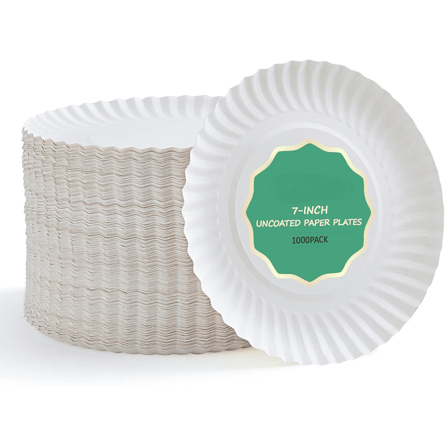 7 Inch Paper Plates, White Paper Plates Uncoated, Everyday Disposable ...