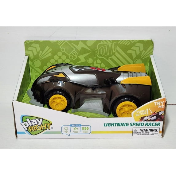 7 Inch Play Right Lightning Speed Racer Light Up Motorized Car with ...