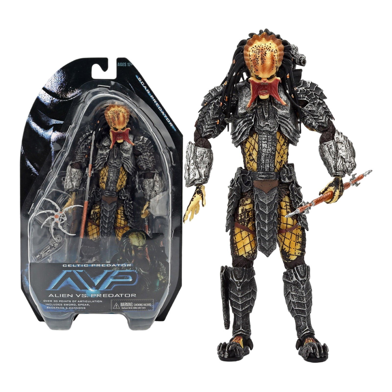 7-Inch Predator Action Figure, Series 14 Scar Predator (Unmasked ...