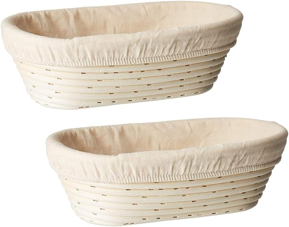 7 Inch Premium Oval Banneton Basket With Liner Perfect Rattan Brotform ...