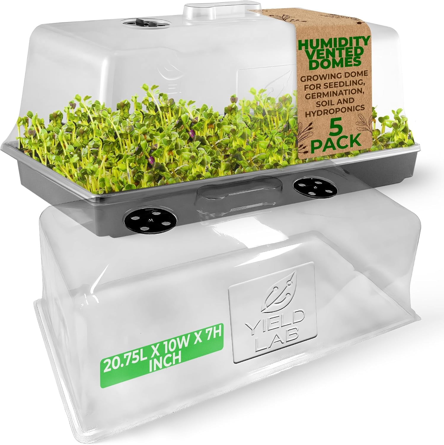 7 Inch Propagation Dome - 5 Pack Humidity Vented Domes – Growing Dome ...