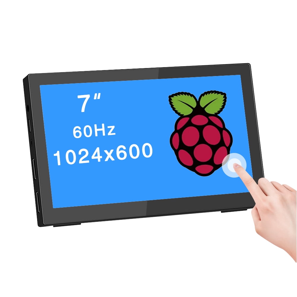 Johnwill 7" 1024 x 600 Touchscreen Computer Monitor, Black, 7-inch ...