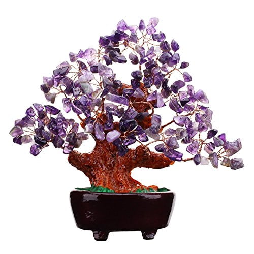 7 Inch Purple Crystal Money Tree Feng Shui Natural Amethyst Quartz Gem ...