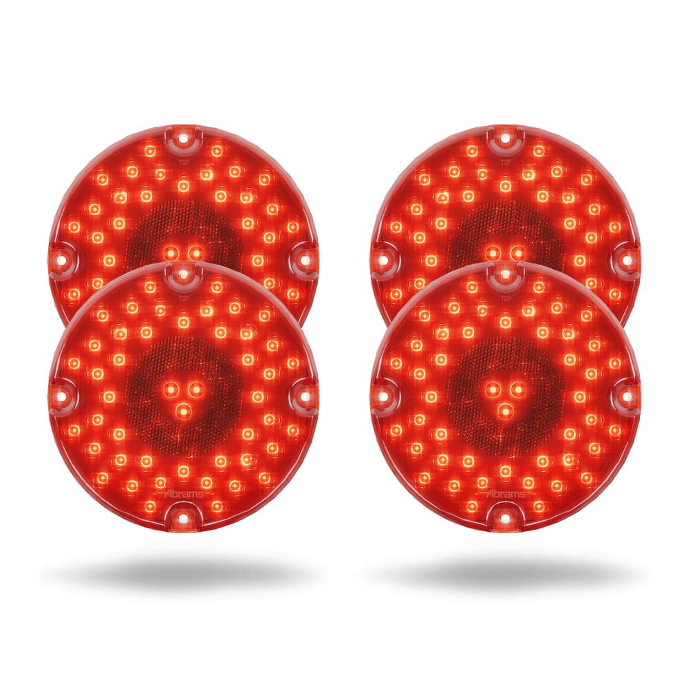 7" Inch Red LED Bus Tail Light [Built-in Reflex Lens] Trailer Round STT ...