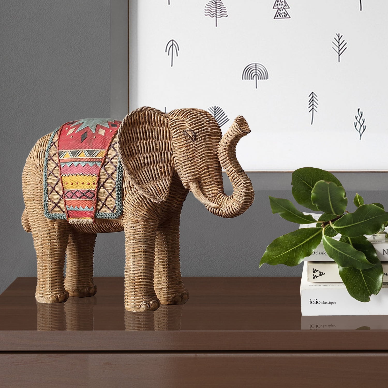 7-Inch Resin Elephant Statue, Symbol of Good Wishes Animal Sculpture ...
