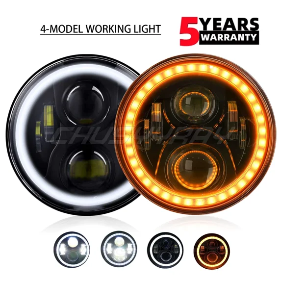 7 Inch Round LED Headlights - Fit for Jeep Scrambler CJ-8 1981-1985 ...