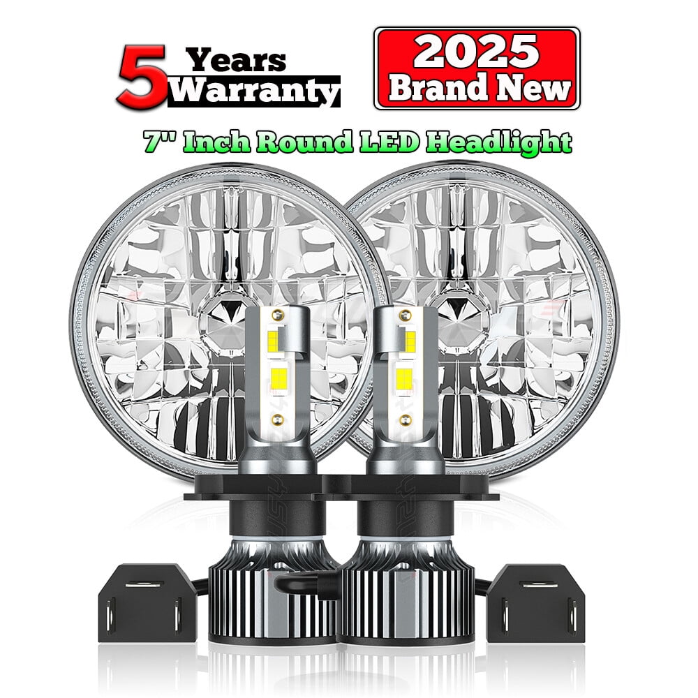 7 Inch Round LED Headlights Hi-Lo For International Harvester Scout II ...