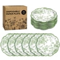 7 Inch Sage Green 100 Count Disposable Paper Plates for Party and Daily ...