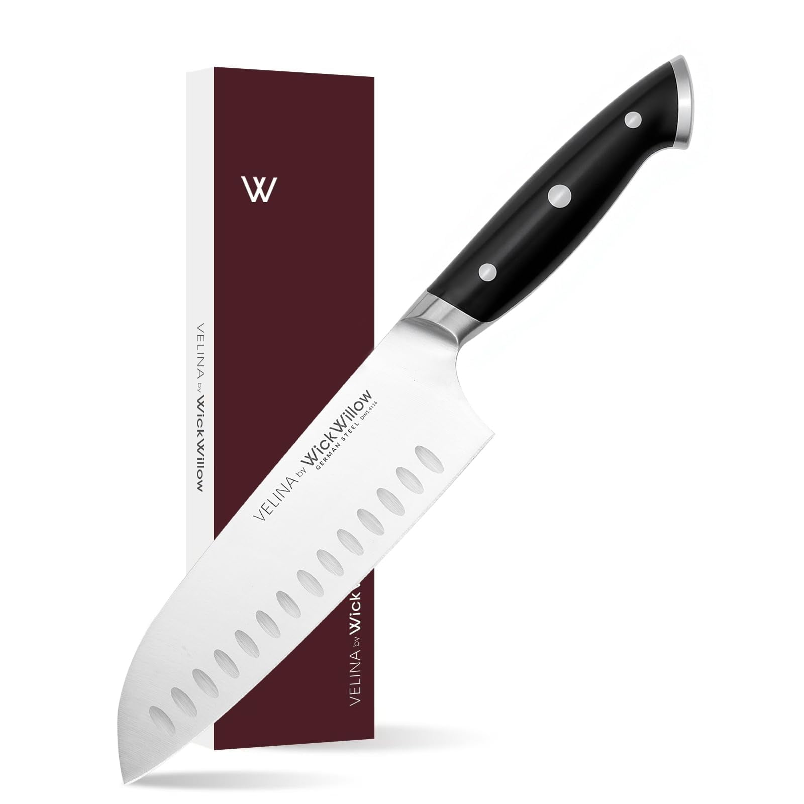 7 Inch Santoku Knife – Razor Sharp German Steel Kitchen Knife for ...