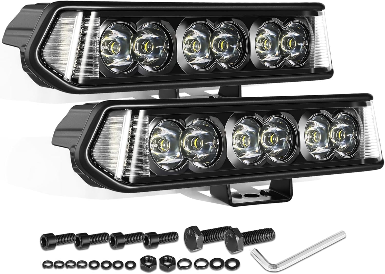 7 Inch Side Shooter CREE LED Light Bars 72W Spot Flood Combo Offroad ...