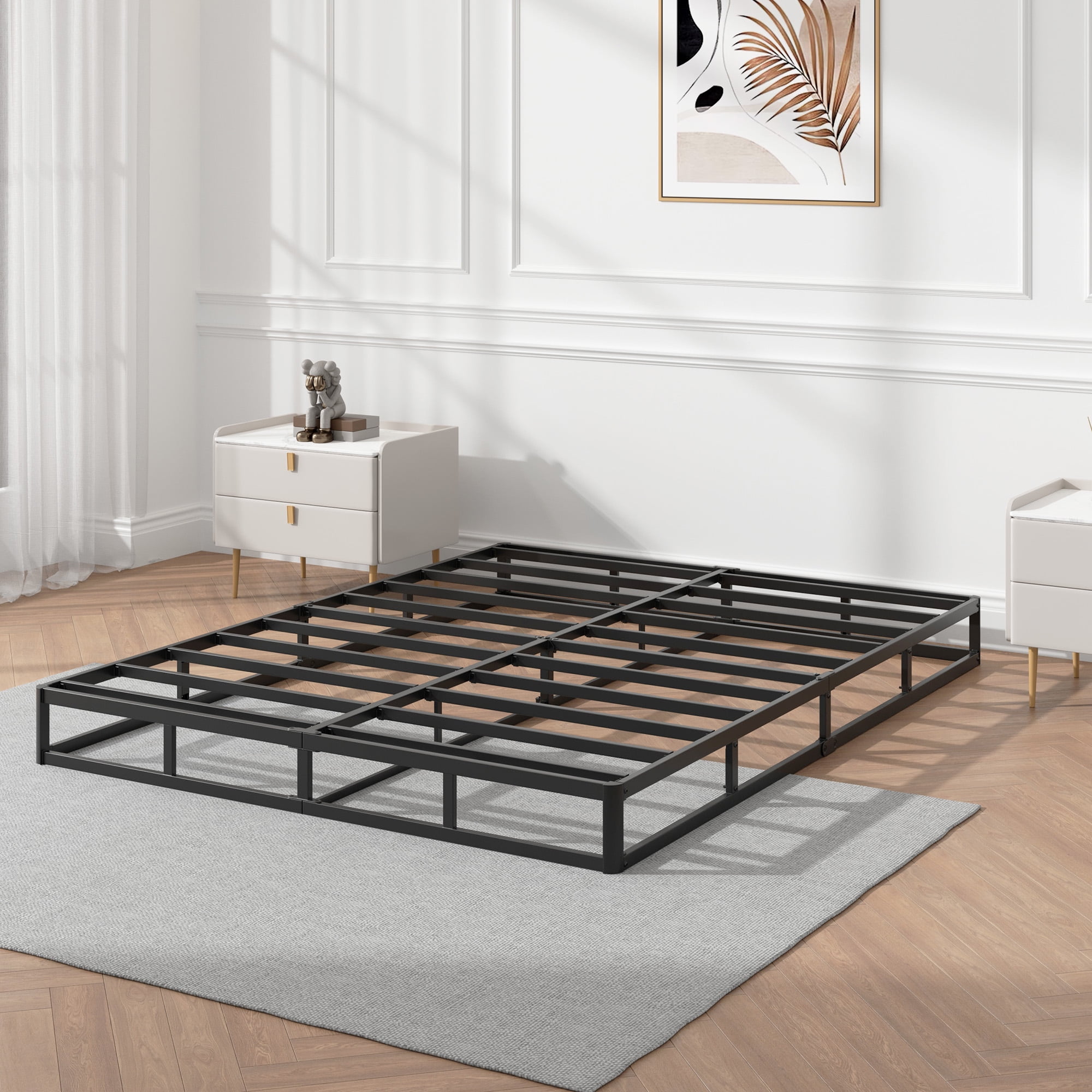 7 Inch Standard Profile Queen Box Spring Only with Fabric Cover ...