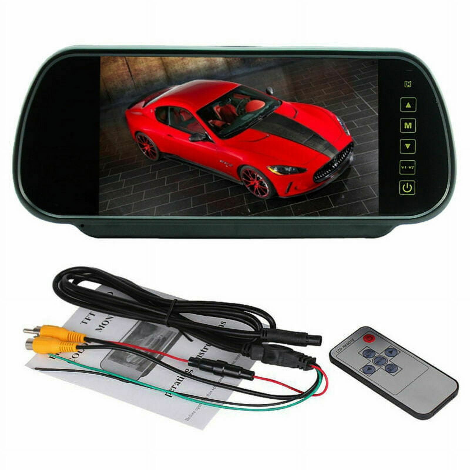 7 Inch TFT Screen Rearview Mirror Color Monitor DVD Reverse Backup ...