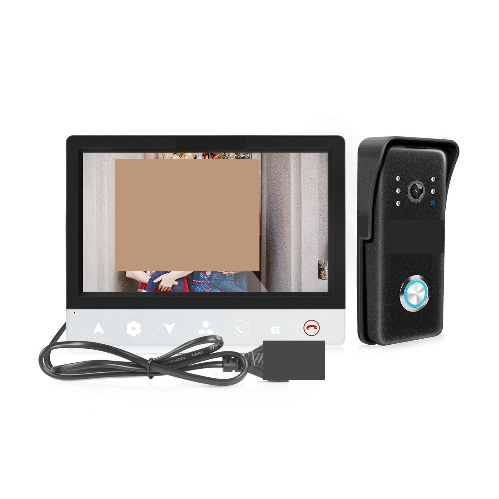 7 Inch TFT Wired Video Intercom System With 1000TVL Camera Support ...