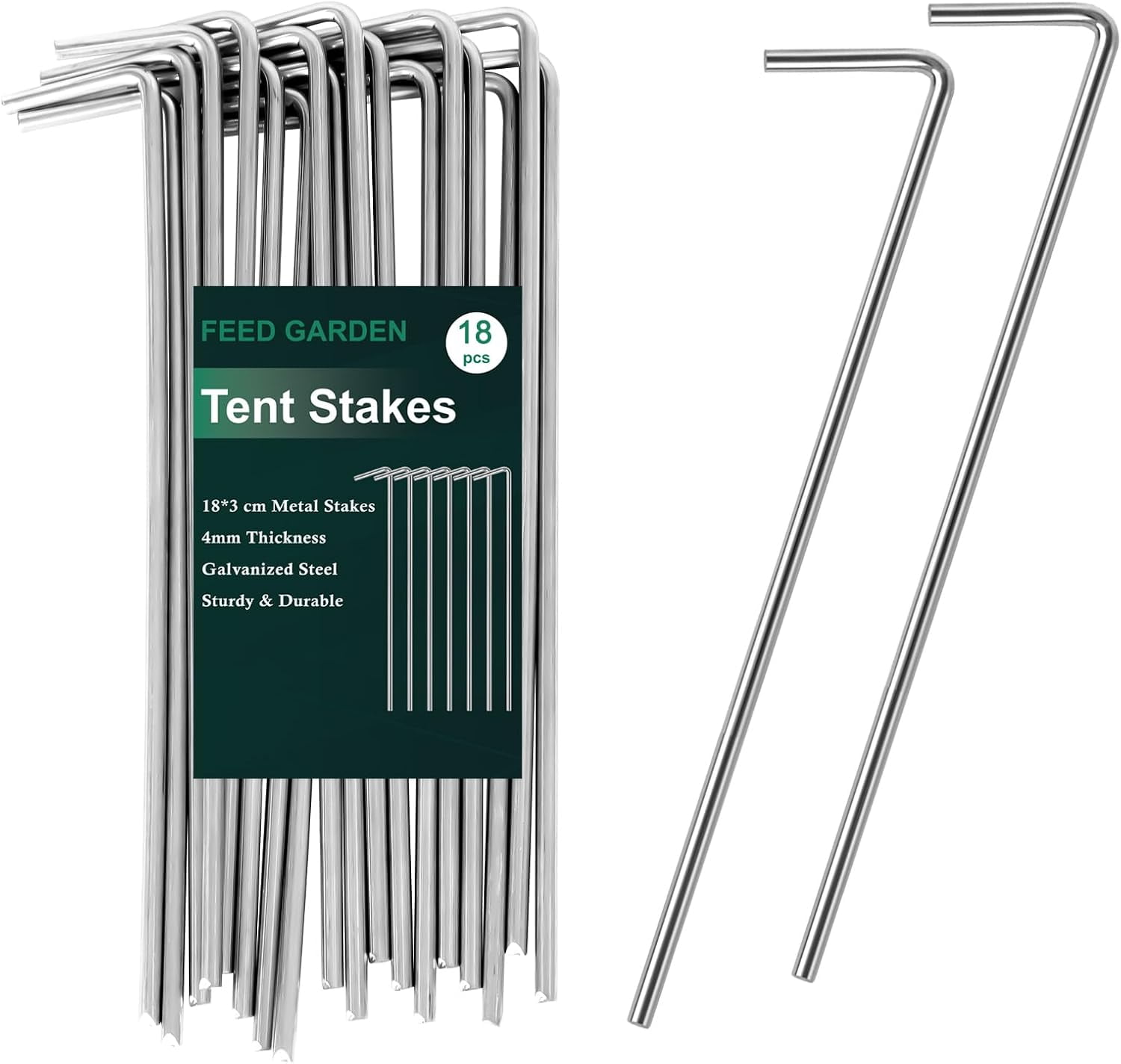 7 Inch Tent Stakes 18 Pack Yard Inflatable Stakes for Outdoor ...