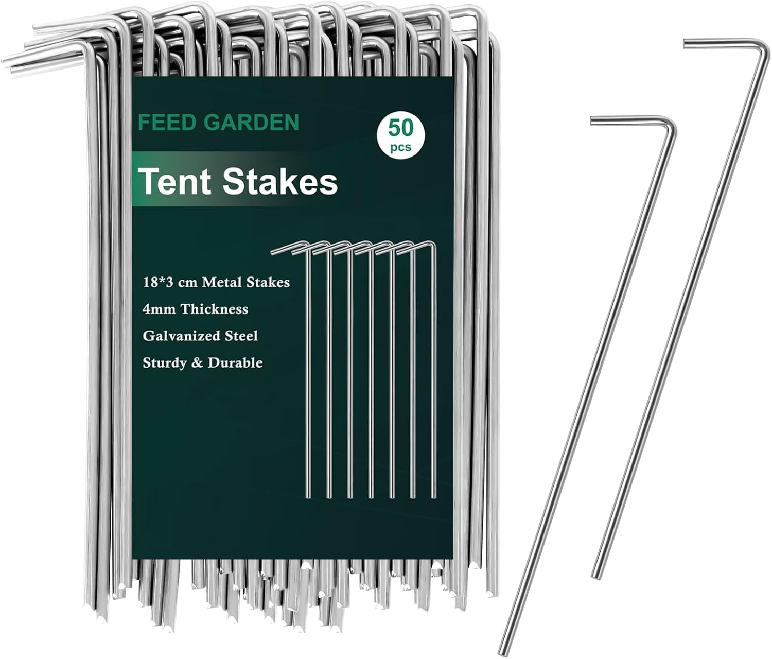 7 Inch Tent Stakes 50 Pack Yard Inflatable Stakes for Outdoor ...