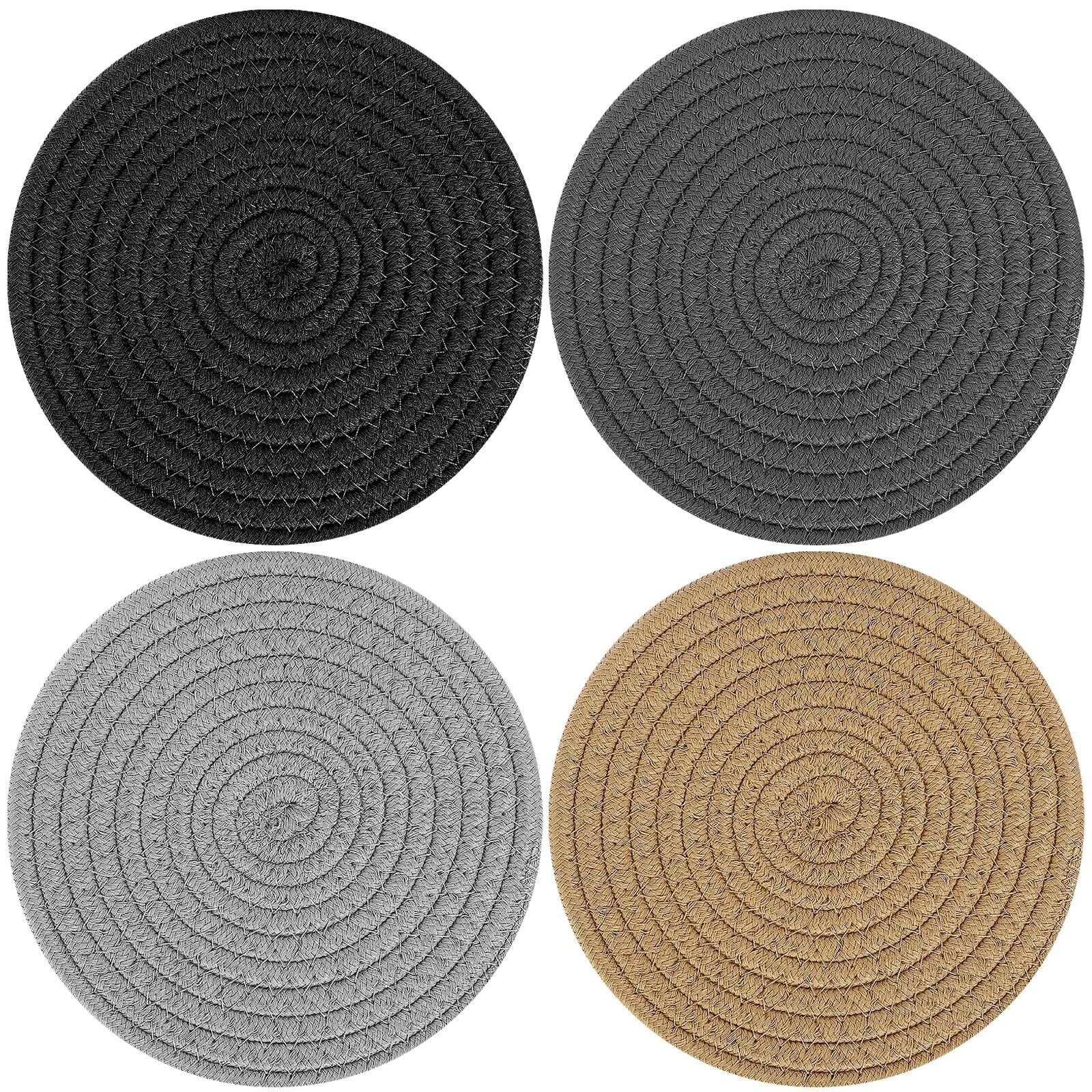 7 Inch Trivets/Potholders 4 Set Cotton Thread Weave Trivets for Pots ...