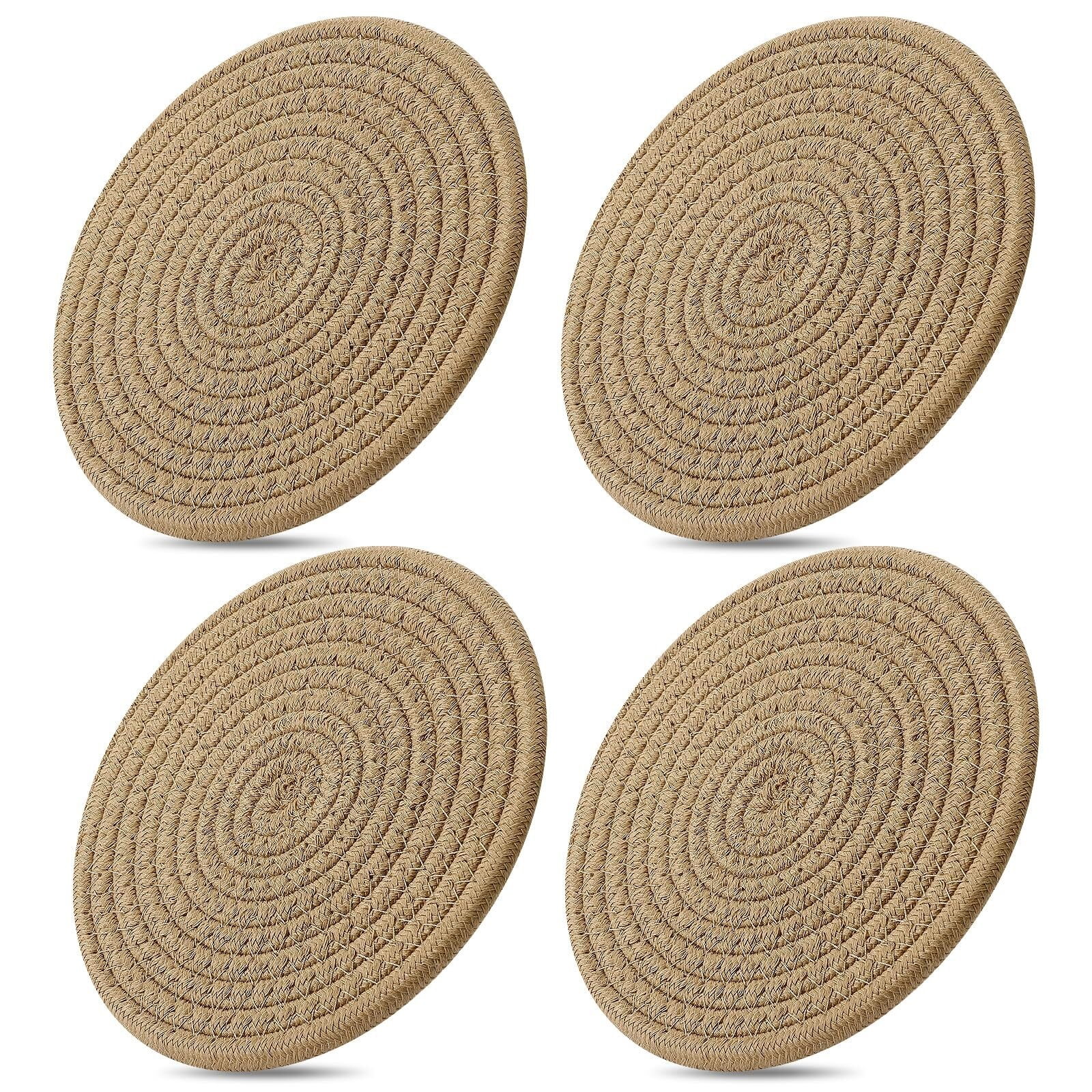 7 Inch Trivets/Potholders 4 Set Cotton Thread Weave Trivets for Pots ...