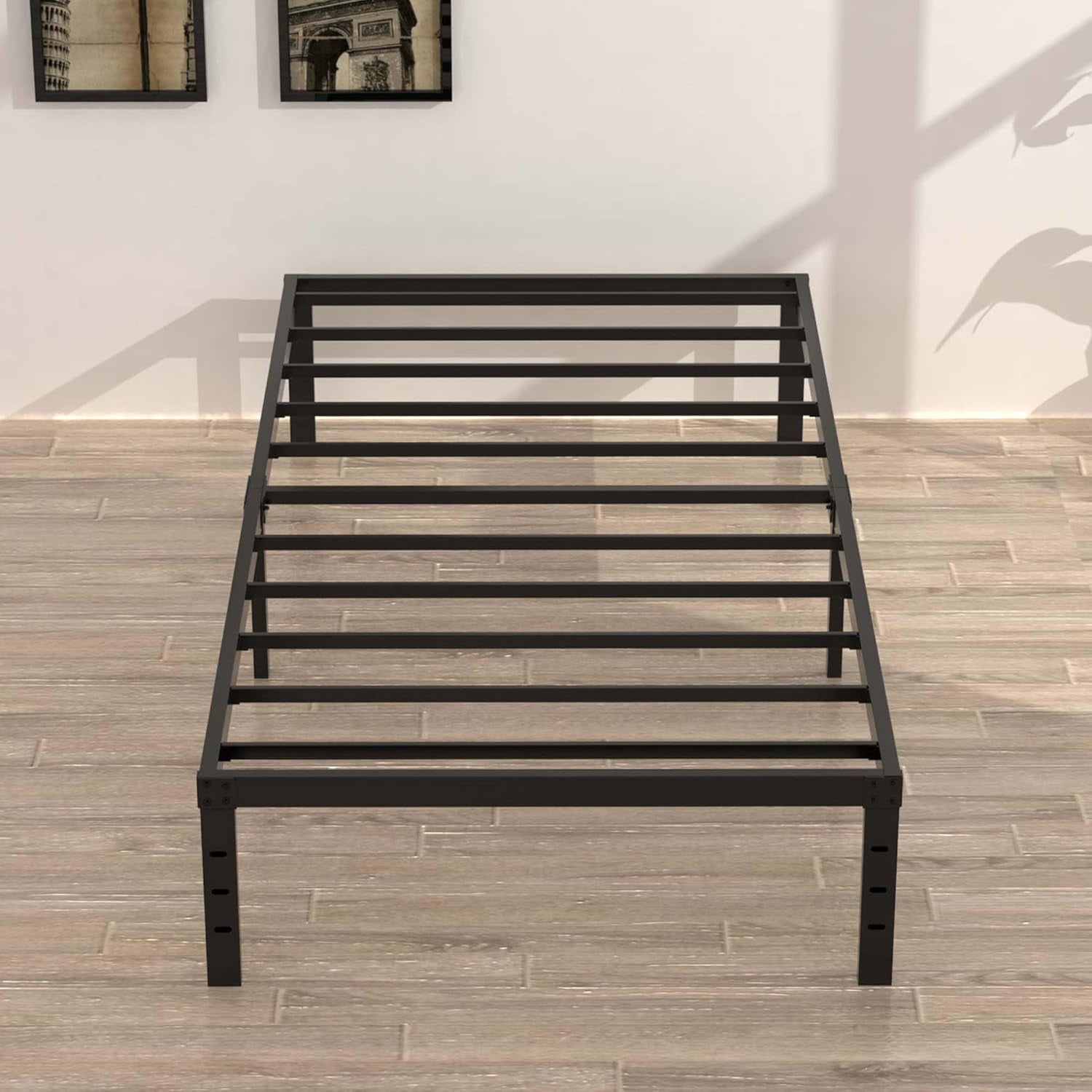 7 Inch Twin Bed Frames No Box Spring Need, Low Profile Metal Platform ...