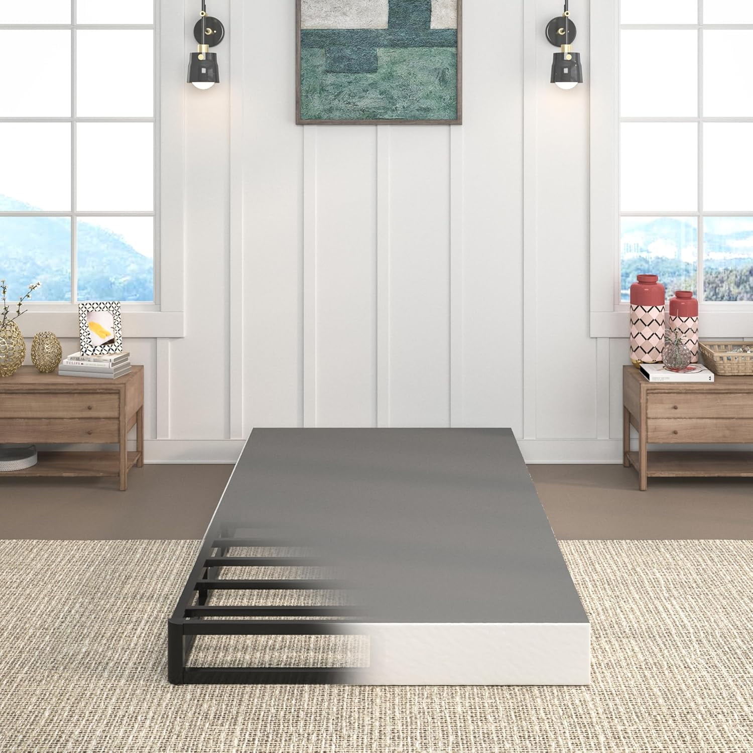 7 Inch Twin Box Spring, Heavy Duty Metal Mattress Foundation, 3000 lbs ...