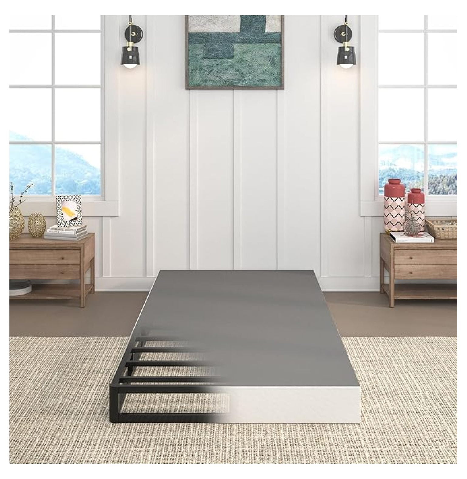 7 Inch Twin Box Spring, Heavy Duty Metal Mattress Foundation, 3000 lbs ...